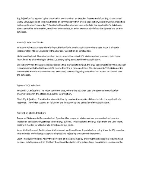 Sql Injection Its Noted For Better Understanding Sql Injection Is A