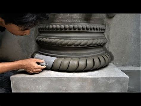 Try Creating A Unique Round Column Base YouTube Round Column Cement Design Column Base