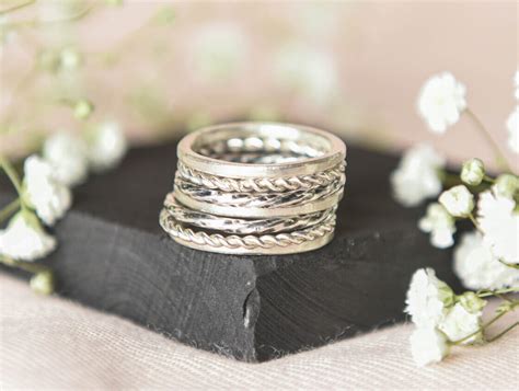 Set 7 Inele Din Argint 925 Lucrate Manual Silvercraft