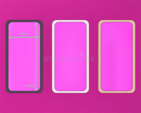 Mesh Magenta Colored Phone Backgrounds Kit Stock Vector