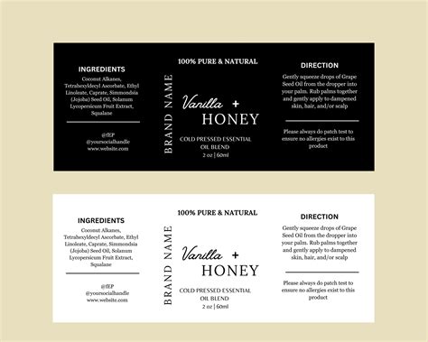 Editable Product Label Custom Label Template Stylish Dropper Essential Oil Label Design DIY