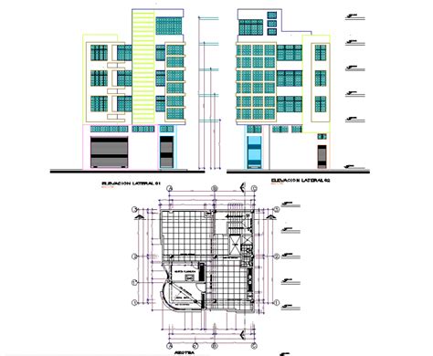 Hotel Building Structure Detail Plan Elevation And Section 2d View Layout Dwg File Artofit