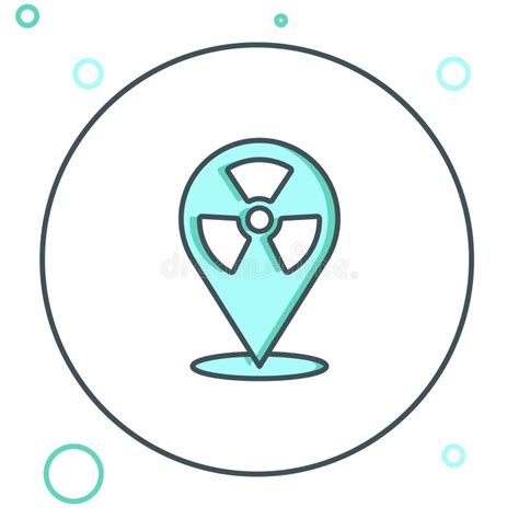 Line Radioactive In Location Icon Isolated On White Background