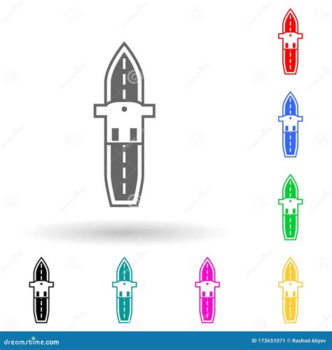 Aircraft Carrier Multi Color Style Icon Simple Glyph Flat Vector Of Ships Icons For Ui And Ux