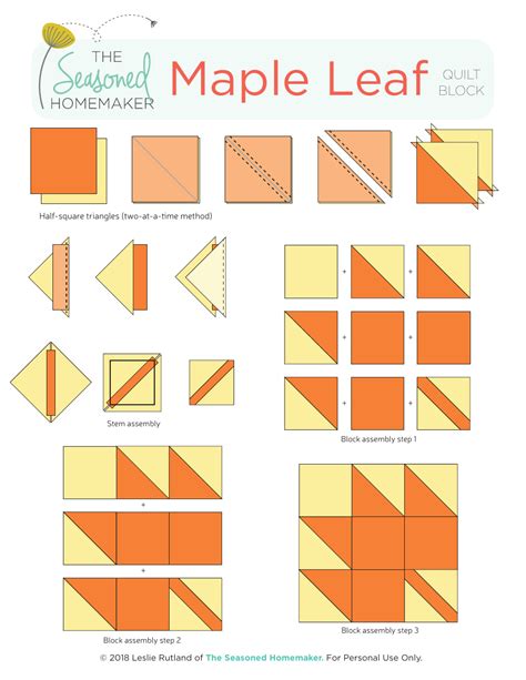 Maple Leaf Quilt Block Pattern Download Printable Pdf Templateroller