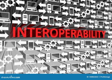 Interoperability Concept Blurred Background Stock Illustration Illustration Of Computer