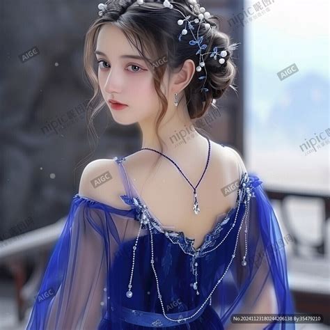 Ai创作图真人转手绘 鼠绘模特 半身头像板绘 转手绘 照片转手绘 厚涂头像 写实人物插画 Cg美女 Cg绘画作品 梦幻唯美蓝色系少女 原创美女人物 Cg插画 真人照片转手绘 Cg绘画 厚涂手绘