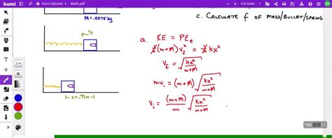 Solved A Massless Spring With Force Constant K 181 N M Connects A Wall And A Block Of Wood