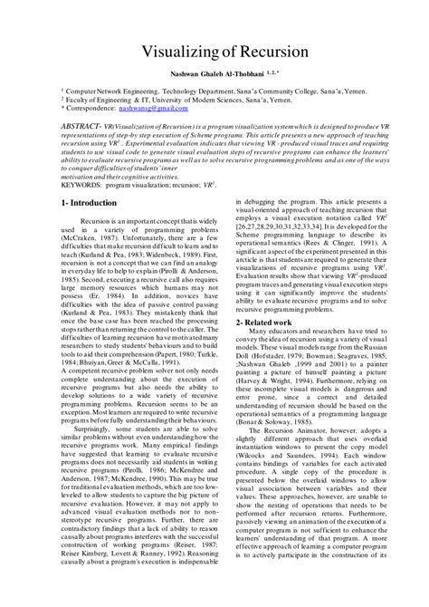 Pdf Visualizing Of Recursion