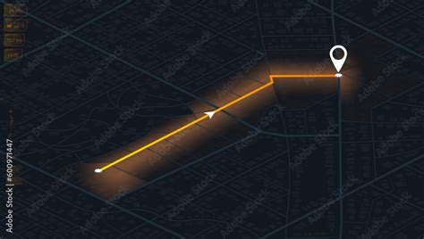 Route Dashboard With City Map Navigation Interface Isometric Map City Map Route Location Route Dashboard With City Map Navigation Interface Isometric Map City Map Route Location