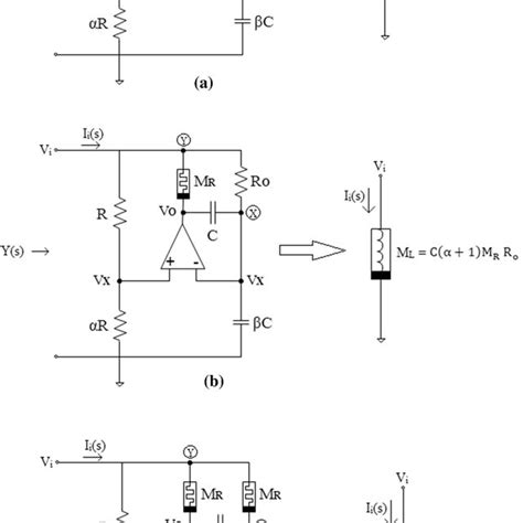 Proposed Grounded Meminductor Emulator Circuits Download Scientific Diagram