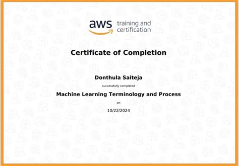 Donthula Saiteja On Linkedin Aws Machinelearning Ai Certification