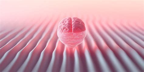 Abstract Visualization Of A Digital Brain With Binary Code In A Pink