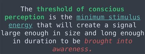 Threshold Of Conscious Perception Vs Absolute Threshold Rmcat