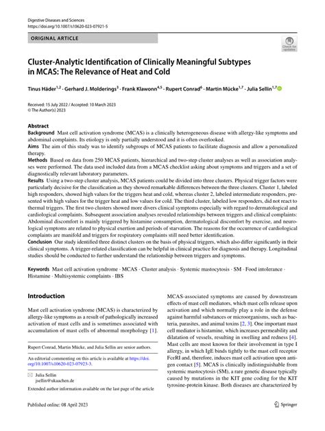 Pdf Cluster Analytic Identification Of Clinically Meaningful Subtypes