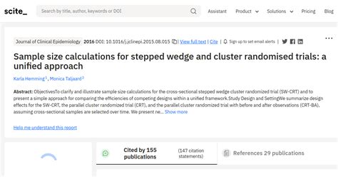 [citation Report] Sample Size Calculations For Stepped Wedge And Cluster Randomised Trials A