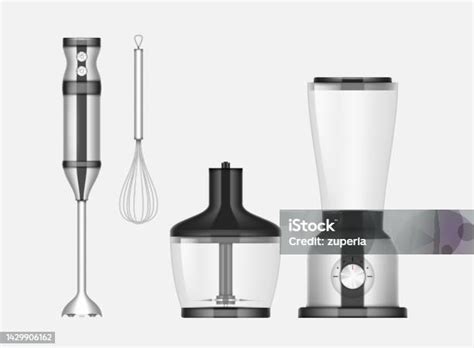 블렌더 식품 가공업자 및 털 세트 침수 블렌더 컵과 날카로운 칼날이 달린 용기 헬리콥터에 대한 스톡 벡터 아트 및 기타 이미지 헬리콥터 가정 생활 음식 Istock