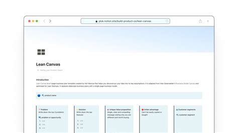 Lean Canvas Creator