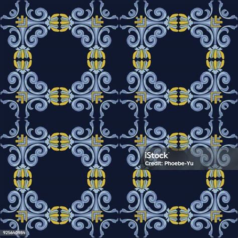 나선형 잎 프레임 꽃 크로스 벡터 다 마스크 완벽 한 패턴 배경 사각형 곡선 고전 양식에 대한 스톡 벡터 아트 및 기타 이미지