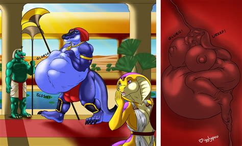 Rule 34 Alligator Alligatorid Anthro Balls Belly Big Balls Big Belly Big Breasts Body Outline