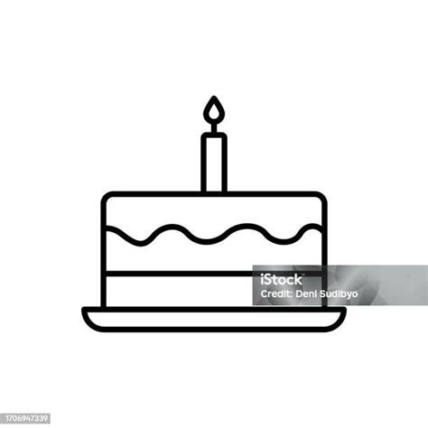 생일 케이크 아이콘 벡터 디자인 템플릿 간단하고 현대적인 개념에 대한 스톡 벡터 아트 및 기타 이미지 개념 검은색 고급 Istock