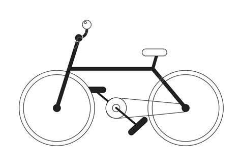 Road Bicycle Monochromatic Flat Vector Object Minimalist Vehicle Isolated Vector Minimalist