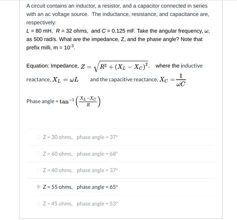 Solved A Circuit Contains An Inductor A Resistor And A