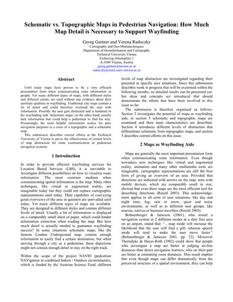 Schematic Vs Topographic Maps In Pedestrian Navigation How Much Map Detail Is Necessary To