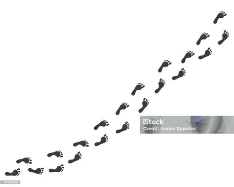 흰색 배경에서 격리된 휴먼 발자국 아이콘입니다 발자국 트레킹 루트의 발자국 트레킹 루트 개념에 대한 스톡 벡터 아트 및 기타 이미지 개념 개념과 주제 걷기 Istock