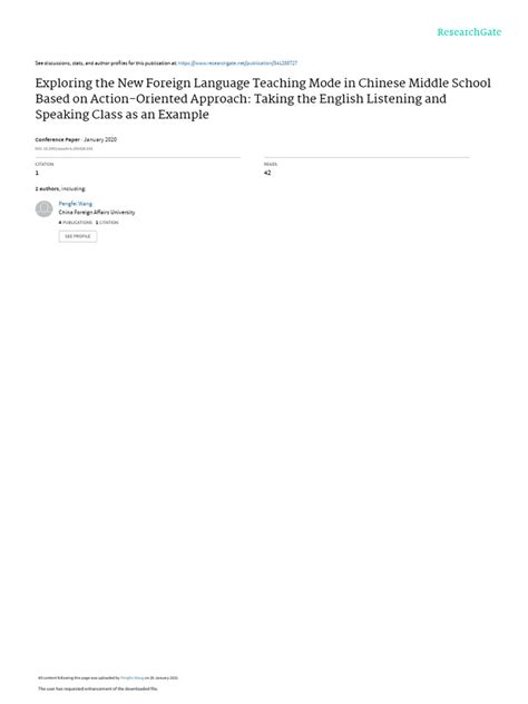 Exploring The New Foreign Language Teaching Mode I Pdf Language Education Literacy