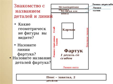 Построение чертежа фартука в масштабе 1 4