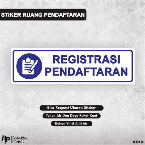Jual Sticker Ruang Registrasi Stiker Pendaftaran Registrasi Pendaftaran Stiker Daftar