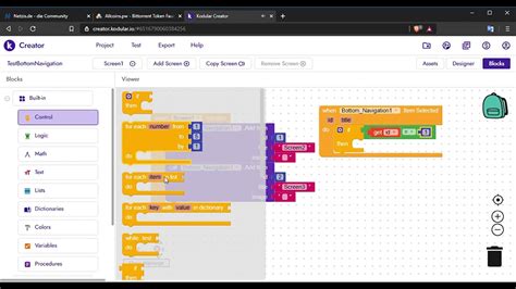 Kodular Creator Tutorial Bottom Navigation Youtube