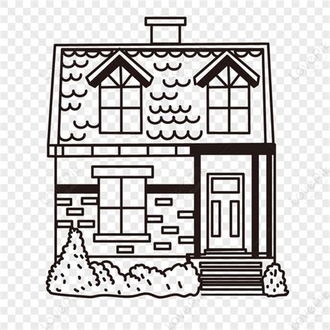 집 집 흑백 클립 아트 야외 여러 창플랫계획 Png 일러스트 무료 다운로드 Lovepik