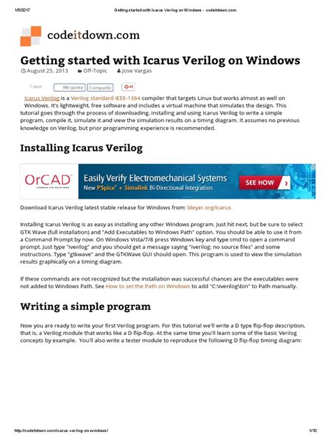 Getting Started With Icarus Verilog On Windows Codeitdown Computing Technology
