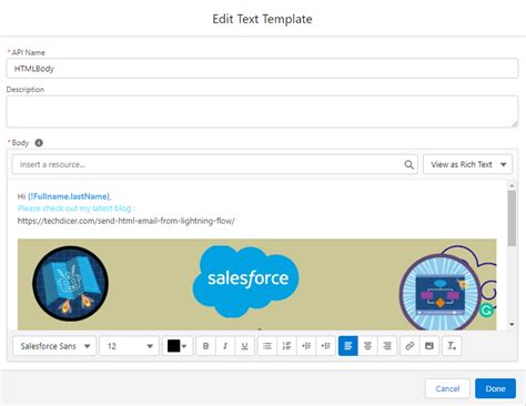 send html email from lightning flow techdicer
