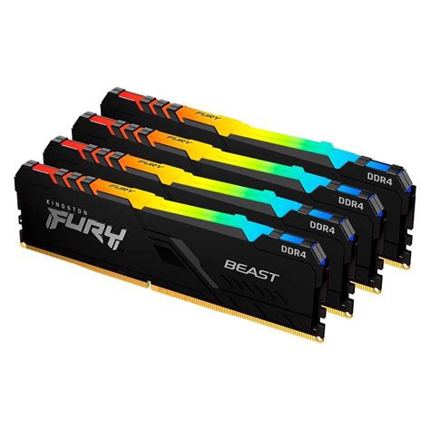 Memória Kingston Fury Beast Rgb 8gb 3200mhz Ddr4 Cl16 Preto Memória Kingston Fury Beast Rgb 8gb 3200mhz Ddr4 Cl16 Preto