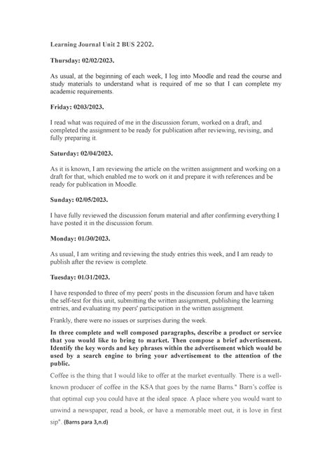 learning journal unit 2 bus 2202 learning journal unit 2 bus 2202