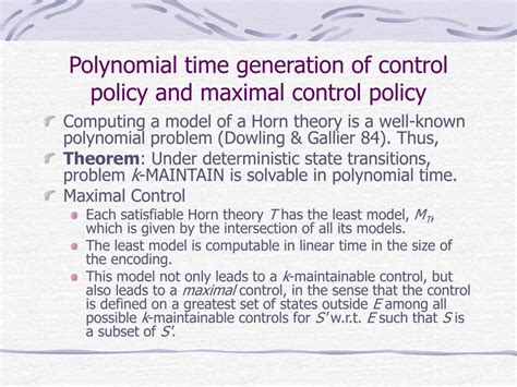 Ppt From High Level Goals To Policies A Polynomial Time Algorithm