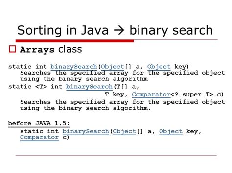 Sorting Preparation For Searching Overview Levels Of Performance Categories Of Algorithms Java