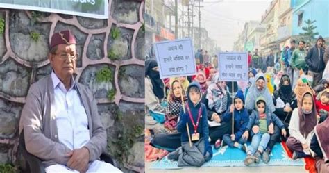 Haldwani Protest Former Uttrakhand Cm Harish Rawat Joins Protest Of