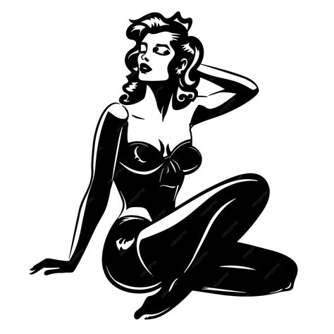 Pin Up Girl Silhouette Vector Premium Ai Generated Vector
