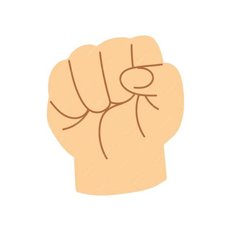 주먹 손 제스처 아이콘 절연 프리미엄 벡터