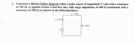 solved 1 construct a bewley lattice diagram when a pulse