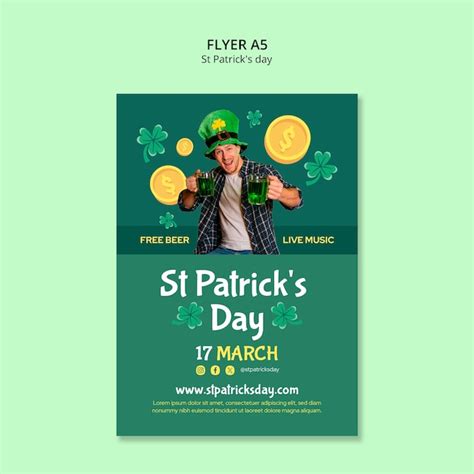 세인트 패트릭의 날 축하 템플릿 무료 Psd 파일