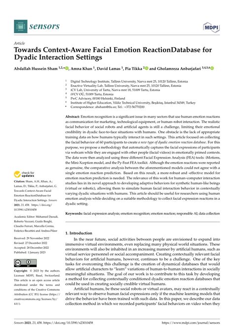 Pdf Towards Context Aware Facial Emotion Reactiondatabase For Dyadic