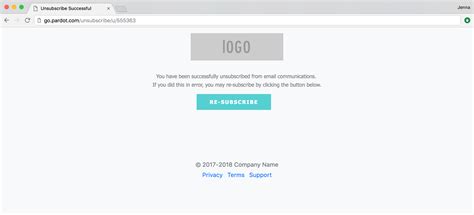 Pardot Customize Unsubscribe Page Final Template Jenna Molby
