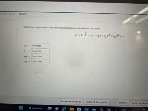 Solved Determine The First Coefficients Of Maclaurins