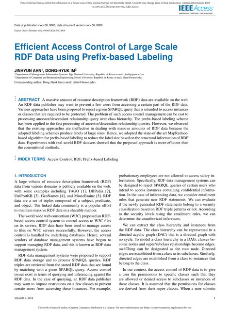 Pdf Efficient Access Control Of Large Scale Rdf Data Using Prefix